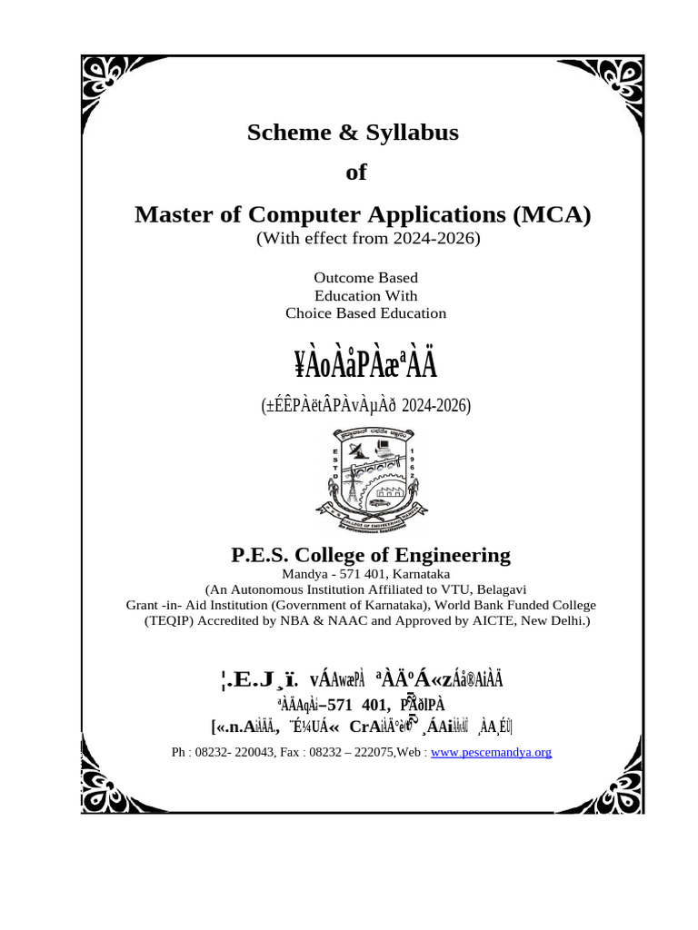 PDF - GO - 1 - 1 - 24 MCA NEW - MCA - Syllabus (2024-2026) | PDF | Pointer (Computer Programming ...