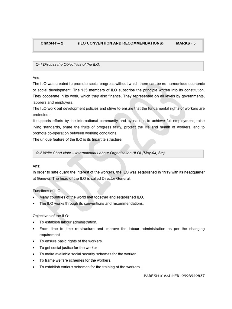 203 CH 02 ILO Convention and Recommendations | PDF | International ...