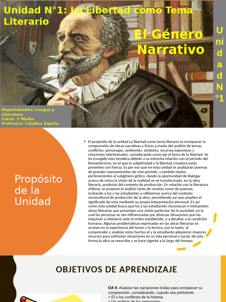 Unidad 1 La Libertad Como Género Literario El Género Narrativo | PDF ...