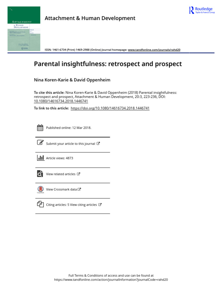 Parental Insightfulness Retrospect and Prospect | PDF | Attachment Theory | Thought