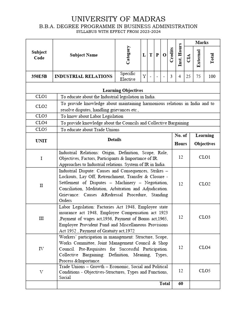 Industrial Relations Overview Pdf Collective Bargaining Strike Action