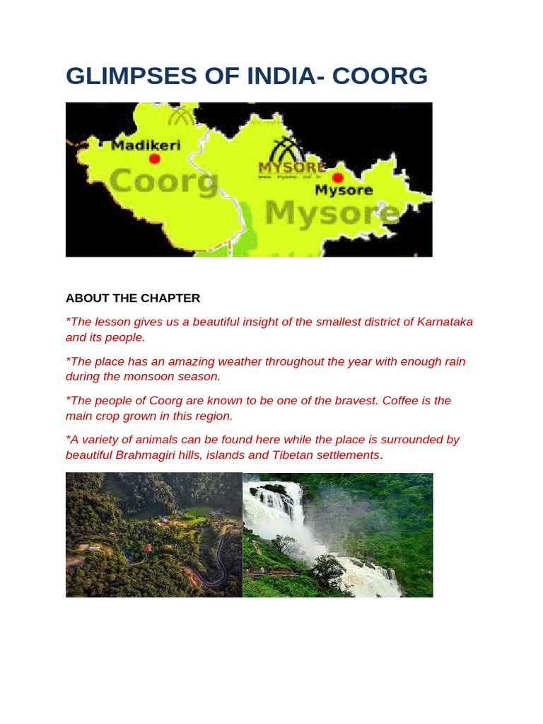 Glimpses of India - Coorg (MRT) | PDF