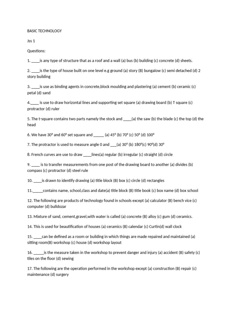 Basic Technolog-2nd Term Jss 1 | PDF | Hardwood | Wood