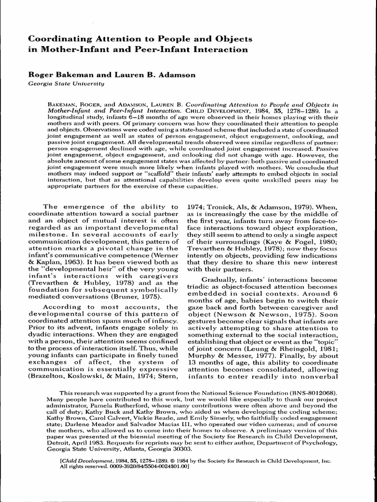 Mother-Infant Attention Coordination Study | PDF | Infants | Attention