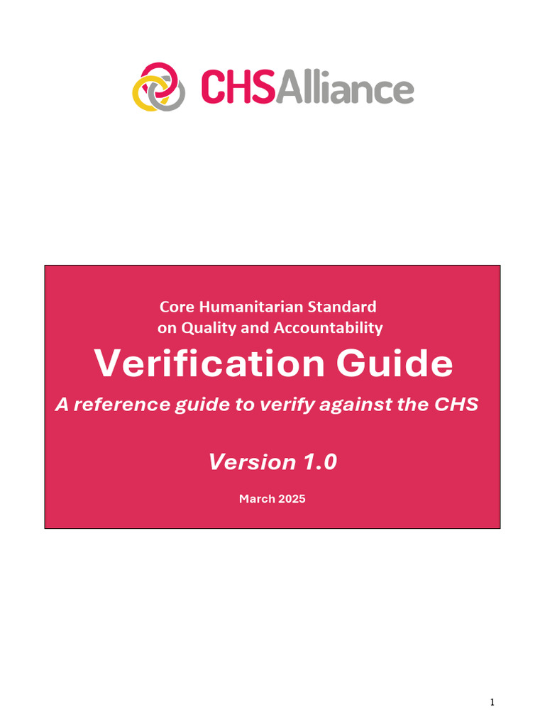 CHS Verification Guide March 2025 FINAL | PDF | Bias | Sampling (Statistics)