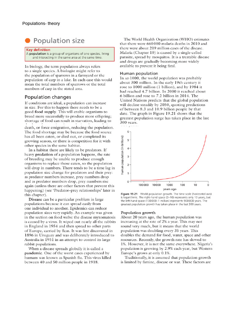 Populations Theory | PDF