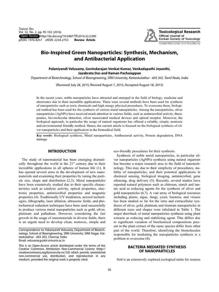 Bio-Inspired Green Nanoparticles Synthesis, Mechanism | PDF | Nanoparticle | Virus