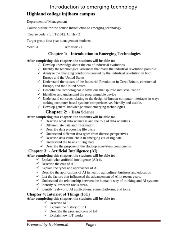 Emerging Technology | PDF | Internet Of Things | Artificial Intelligence