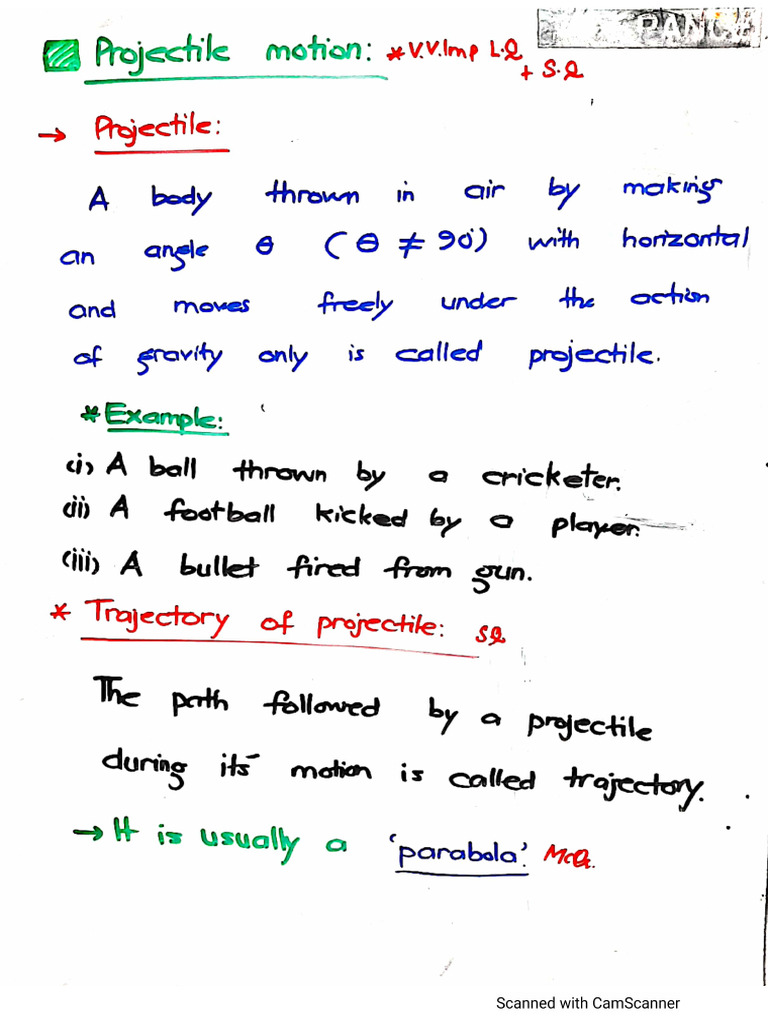 Projectile Motion (Case-1) | PDF