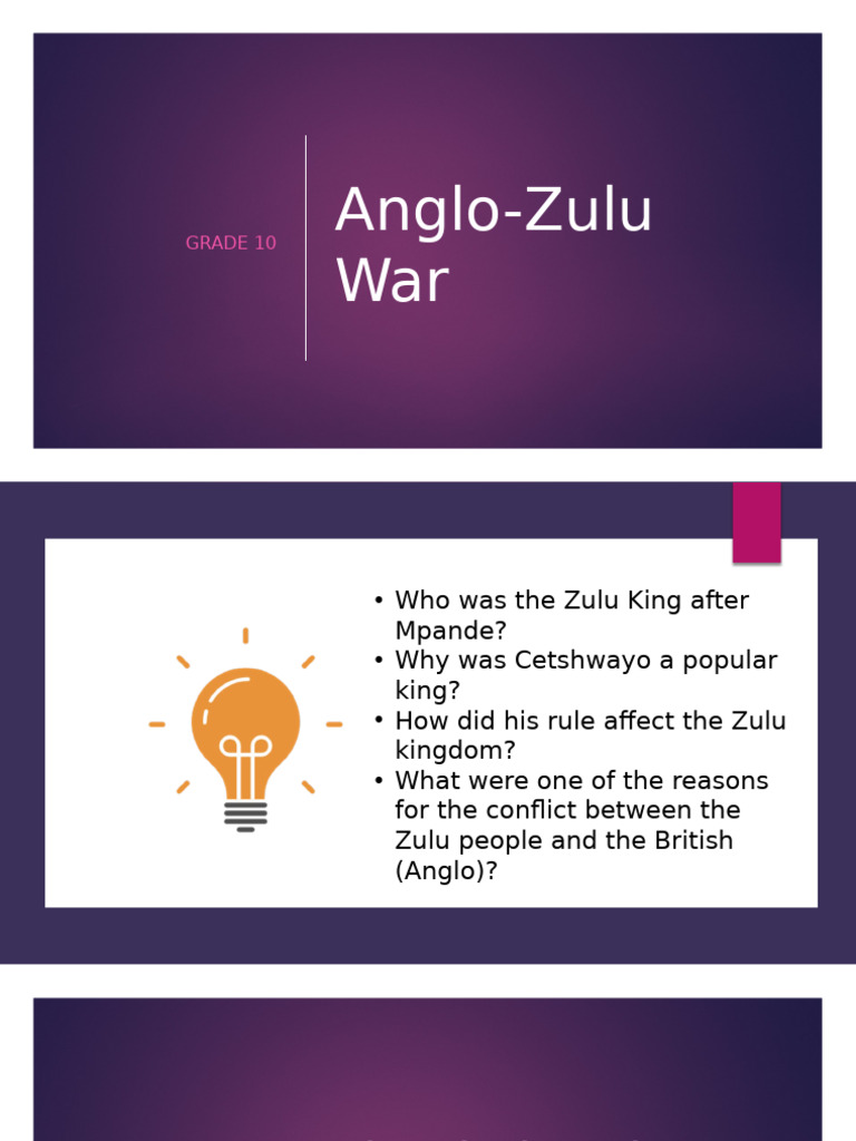 Anglo-Zulu War Powerpoint Gr.10 | PDF | Zulu Kingdom | Resistance To ...