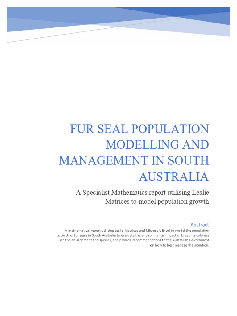 Student Examplar - Fur Seals | PDF | Population | Inbreeding