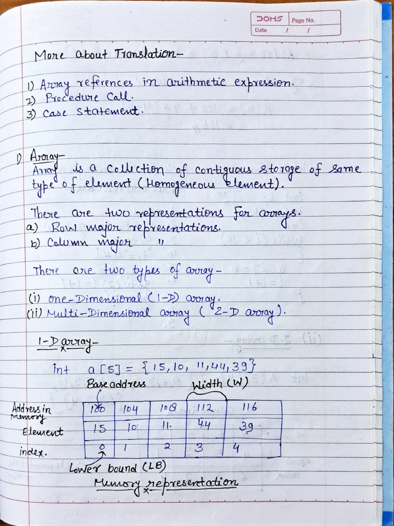 More About Translation (Array, Procedure Call, Case Statement) | PDF