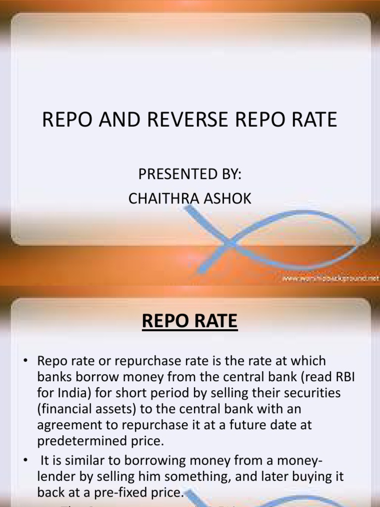 Repo and Reverse Repo Rate | Repurchase Agreement | Central Banks ...