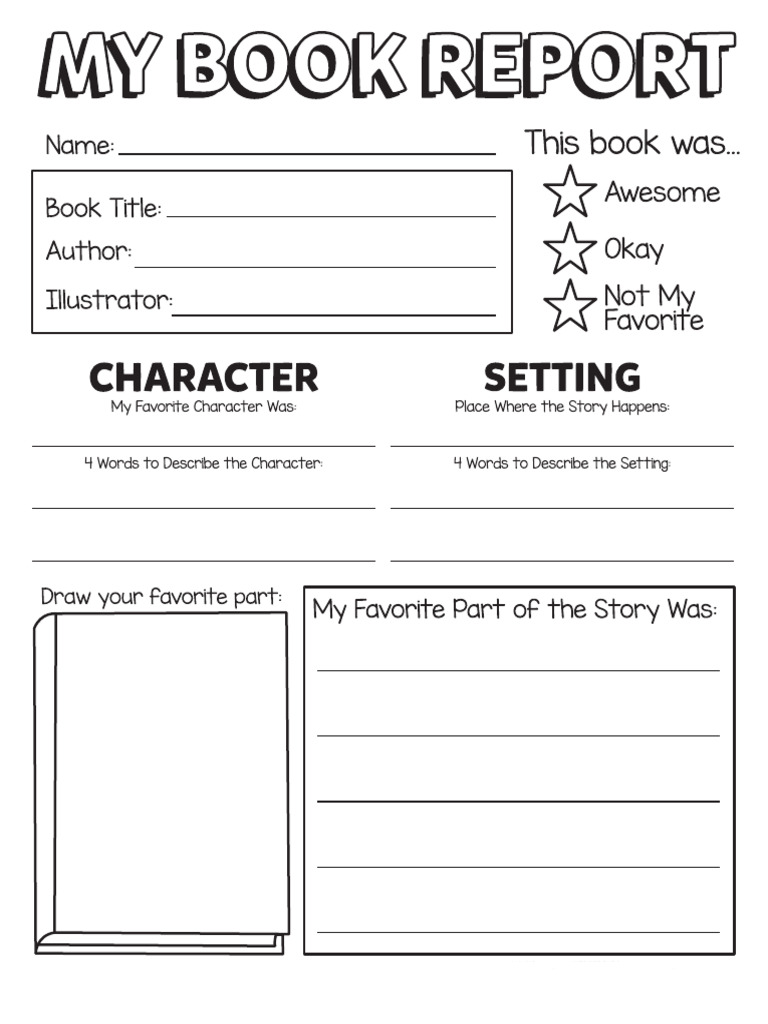 Book-Report Template-Grade 1 and 2 | PDF