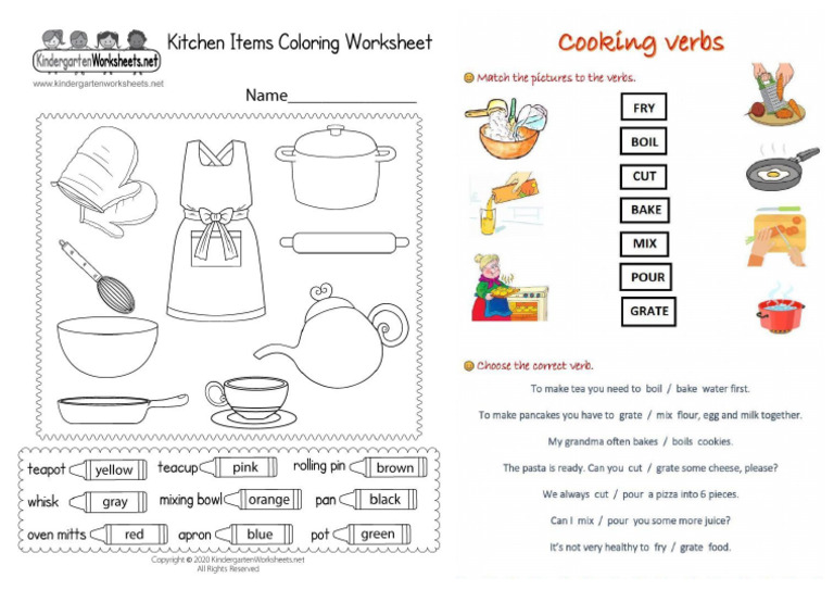 Cooking Worksheet | PDF