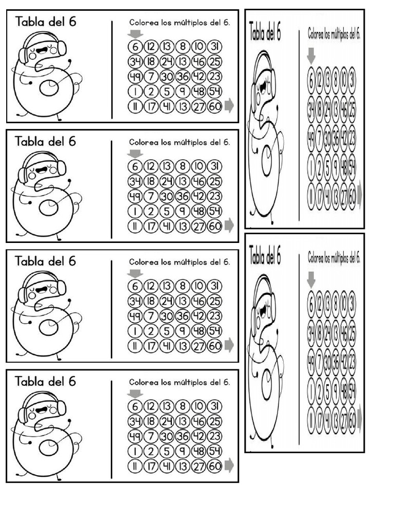 Tabla Del 6 | PDF