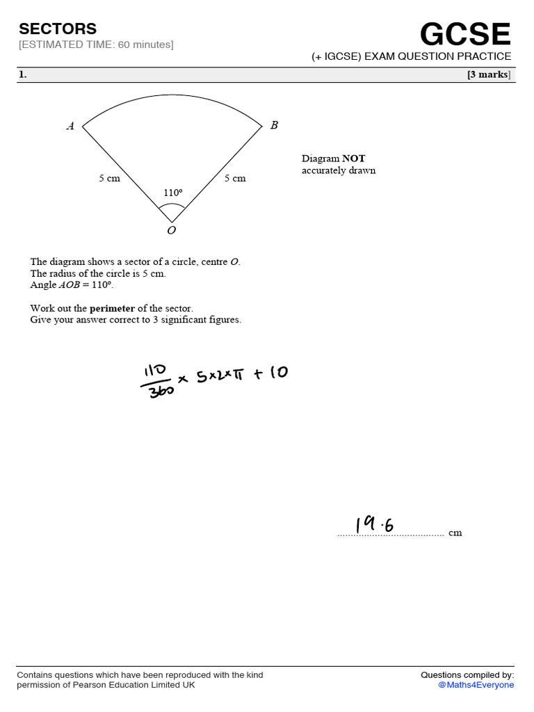 Sectors and Arcs Homework | PDF | Circle | Euclidean Geometry
