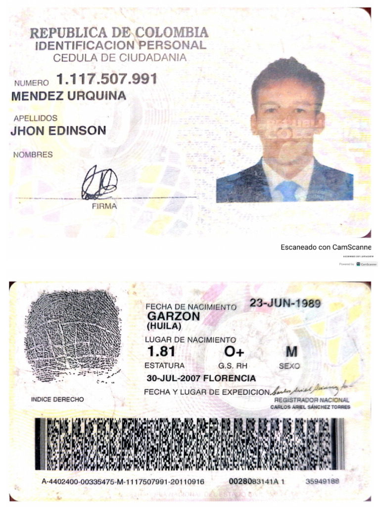 Cedula Jhon Edinson | PDF
