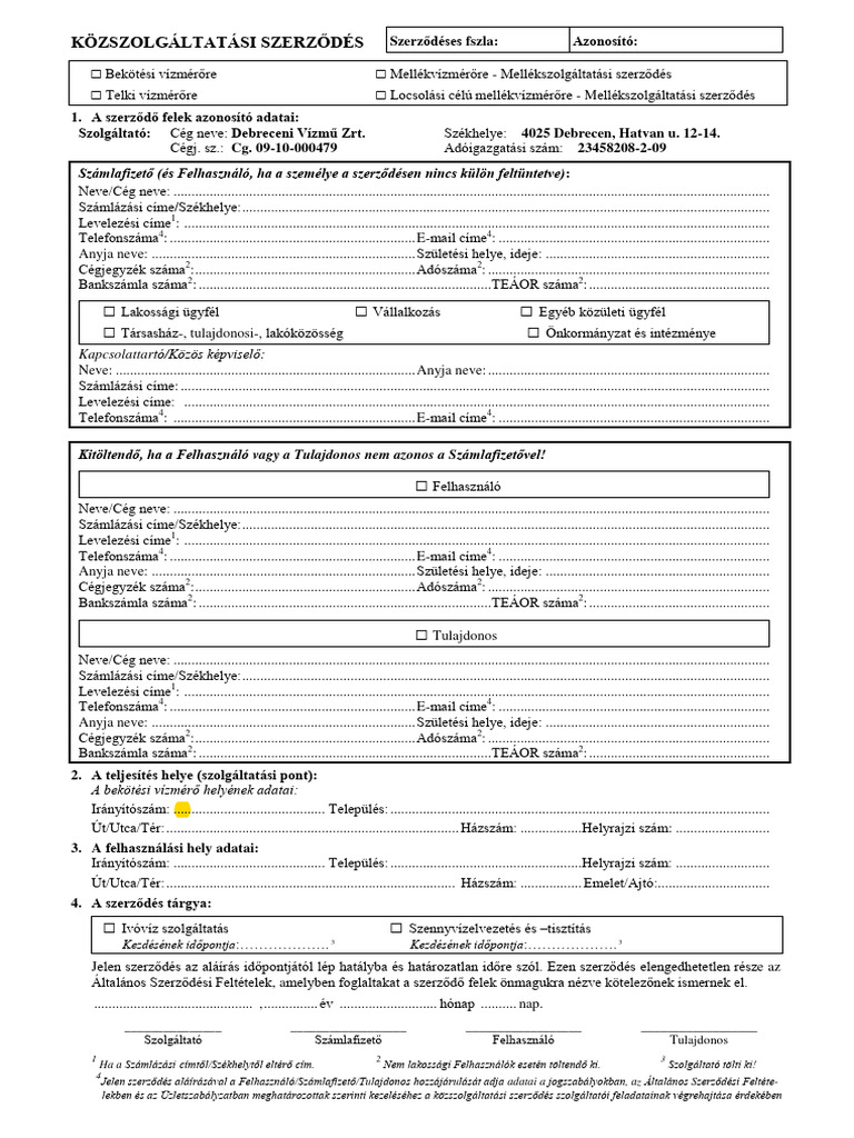 Kozszolgaltatasi Szerzodes A3 Mod10 | PDF