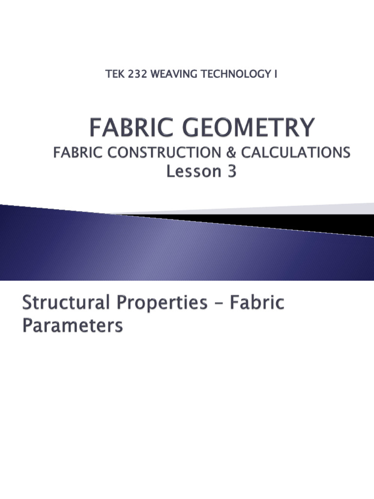 3 - Fabric Calculations | PDF | Textiles | Weaving