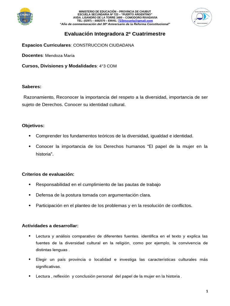 2024 Formato 2da Evaluacion Integradora | PDF