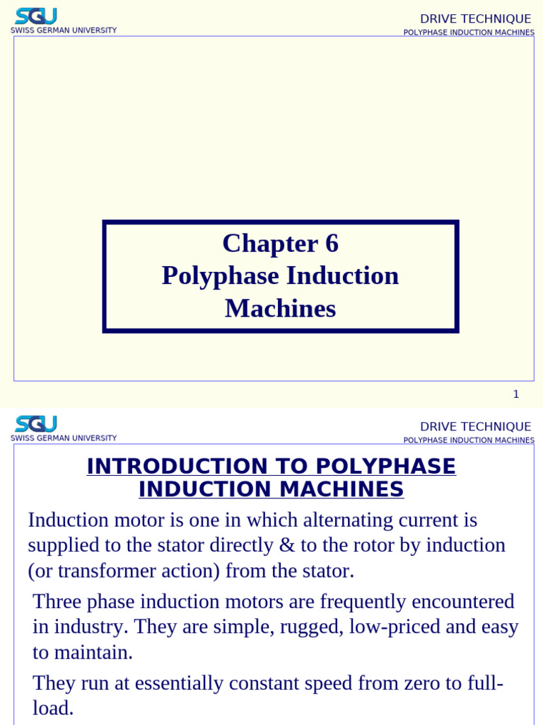 L6 - Polyphase Induction Machines | PDF | Electric Motor | Electromagnetic Induction