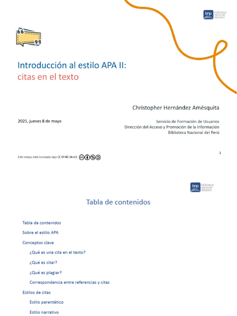 Taller BNP 02 - Introducción Al Estilo APA II - Citas en El Texto | PDF ...