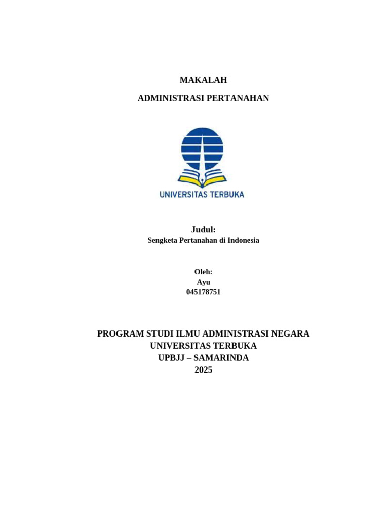 Tugas 3 Administrasi Pertanahan | PDF