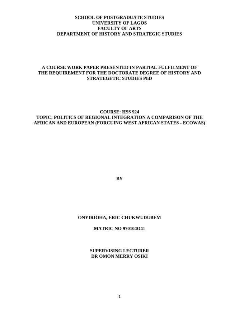 PHD Pastor Eric Work PHD SCHOOL OF POSTGRADUATE STUDIES | PDF ...