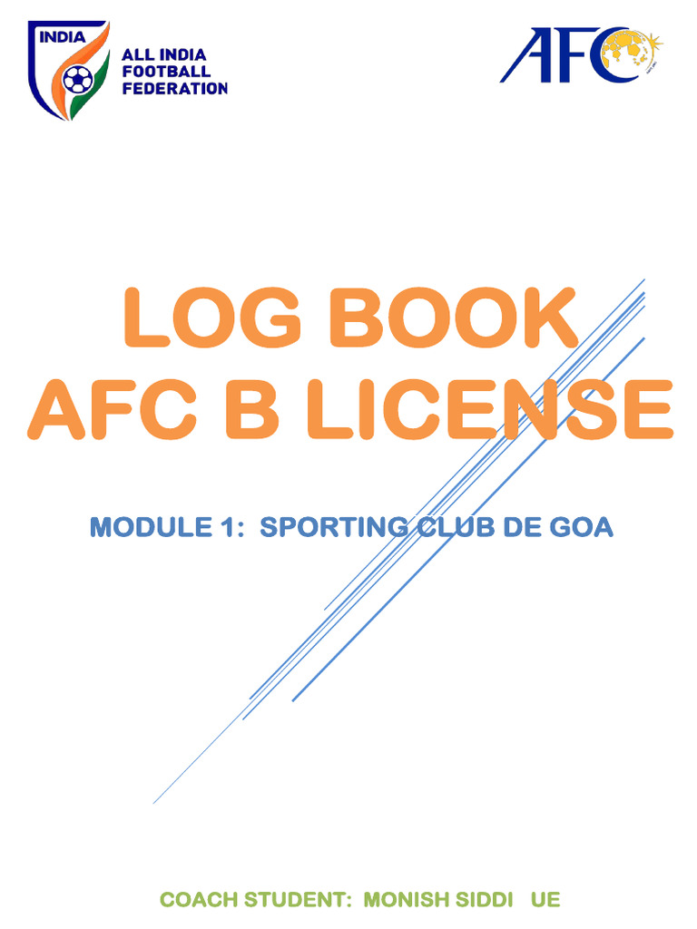 Monish Siddique - Log Book AFC B License | PDF | Forward (Association Football) | Defender ...