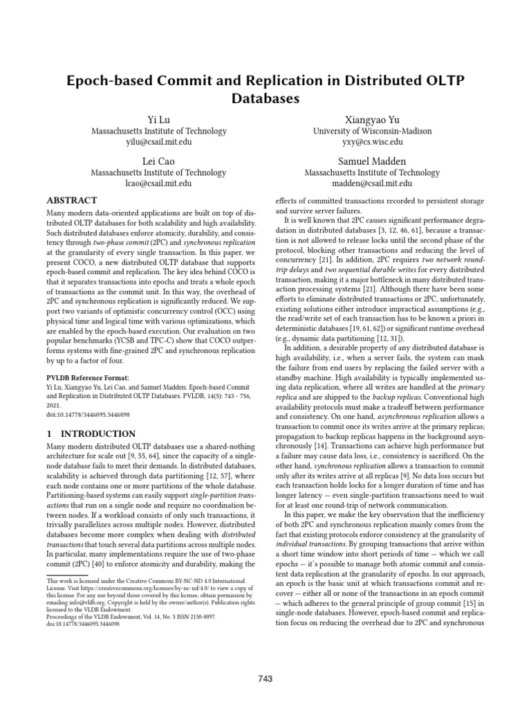 Coco | PDF | Replication (Computing) | Database Transaction