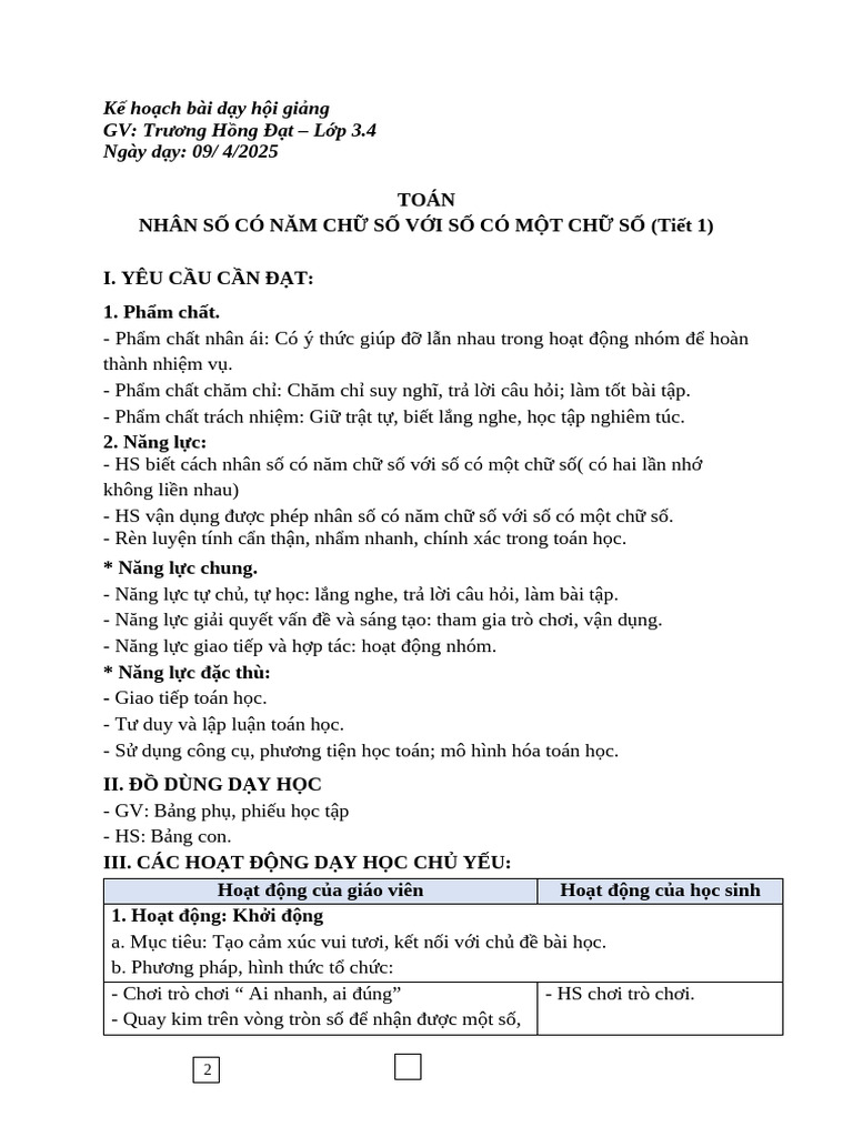 KHBD TOÁN TUẦN 30- mẫu GA | PDF