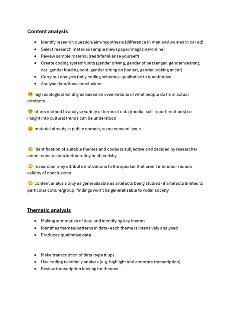 Content and Thematic Analysis | PDF