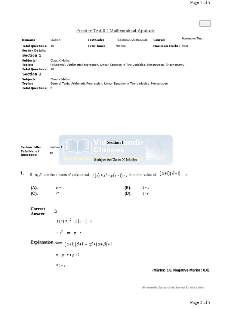 Practice Test 02 Mathematical Aptitude | PDF