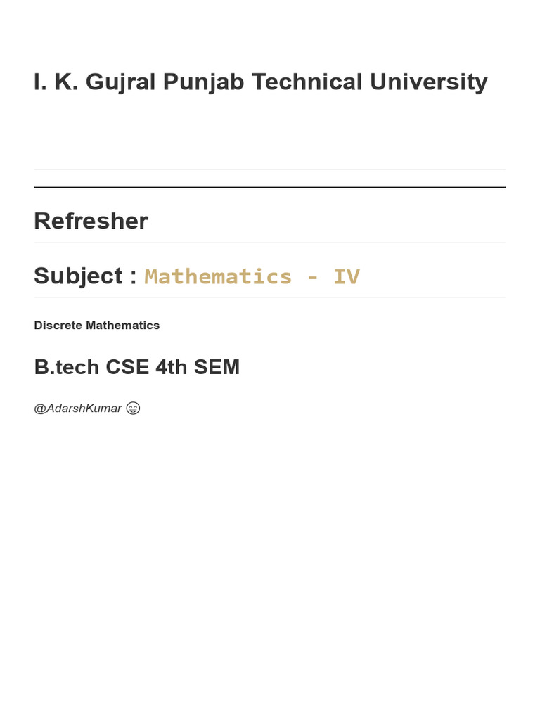 Math Lords 4th Sem Cse | PDF