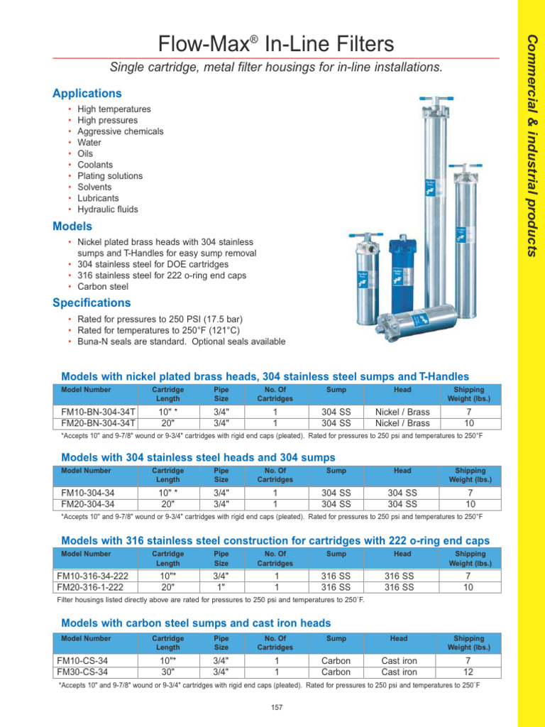 Portafiltro Acero Inox. FLOW-MAX | PDF | Stainless Steel | Pipe (Fluid ...
