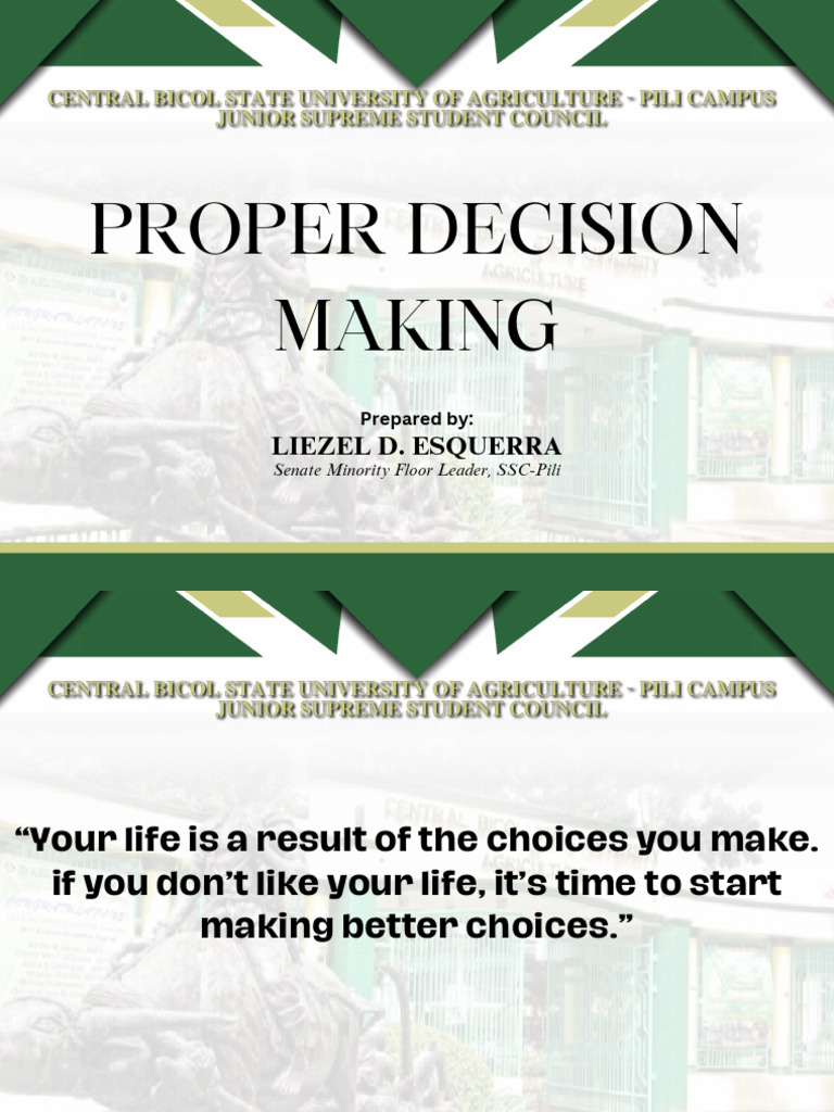 1 Proper Decision Making | PDF