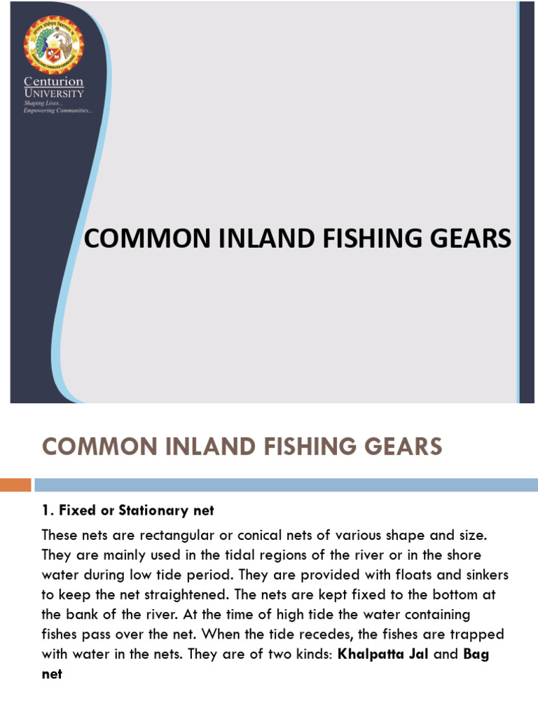 Common Inland Fishing Gears Explained | PDF | Angling | Fish And Humans