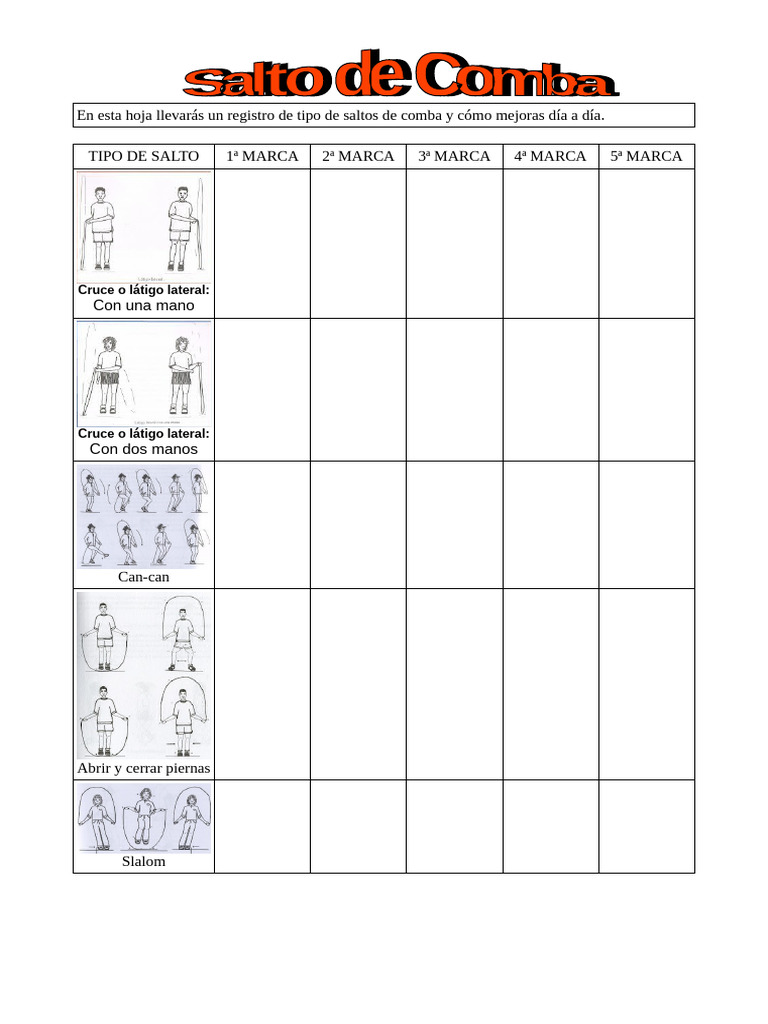 Registro Salto Comba | PDF