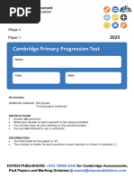 Progression Test Stage 4 2025 Maths P1 | PDF | Mathematics