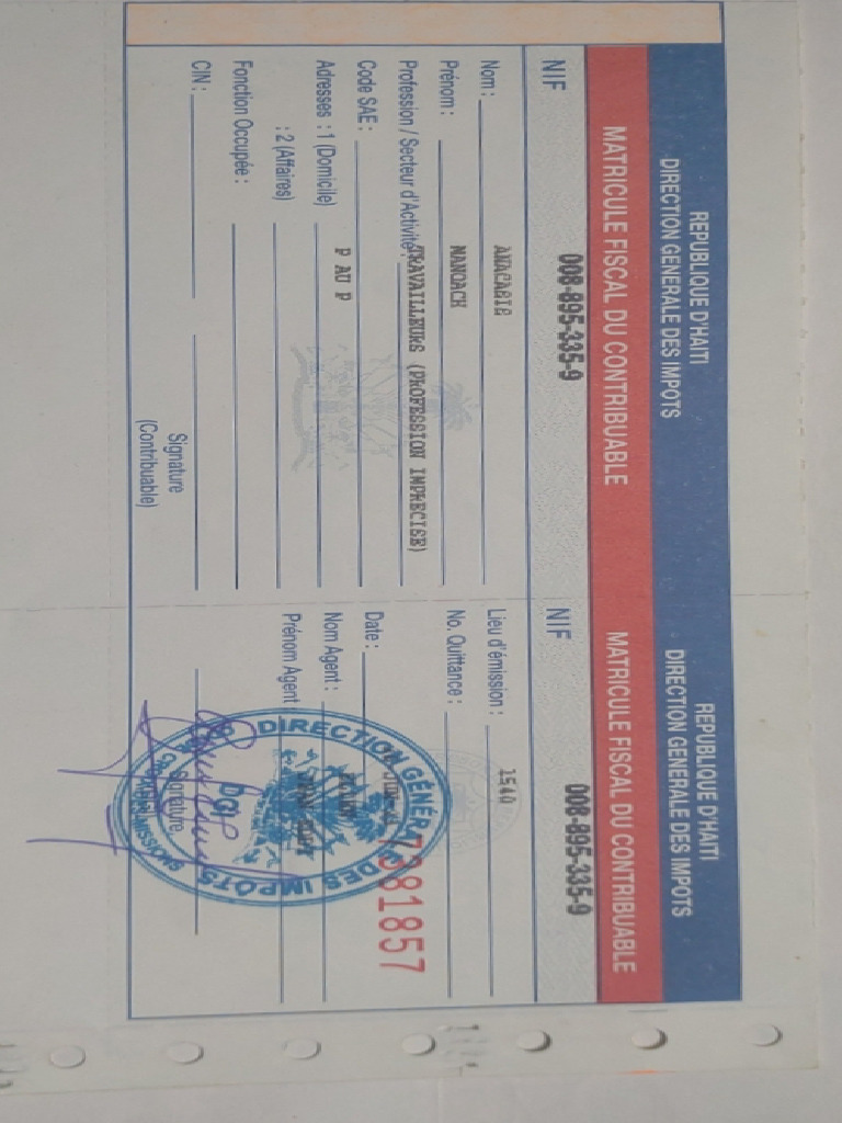 Matricule Fiscale | PDF