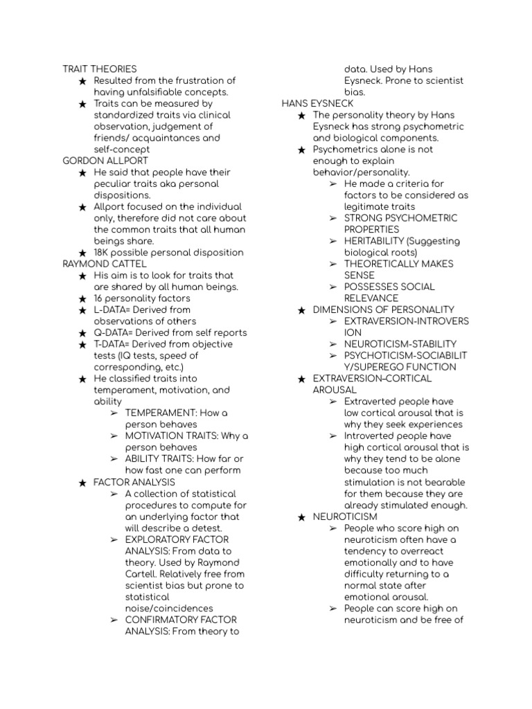 Theories of Personality | PDF | Extraversion And Introversion | Human Development