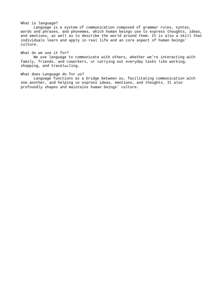 Understanding Language and Its Functions | PDF