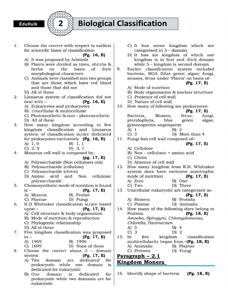 CH2. Biological Classification | PDF