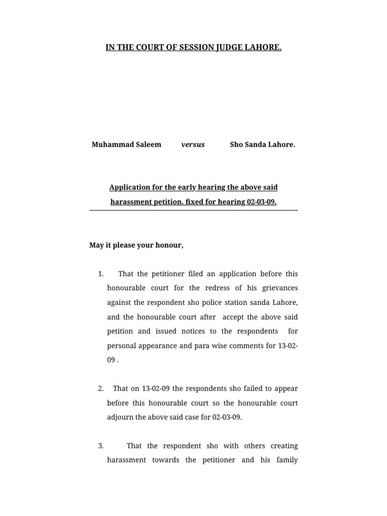 Early Hearing Application | PDF