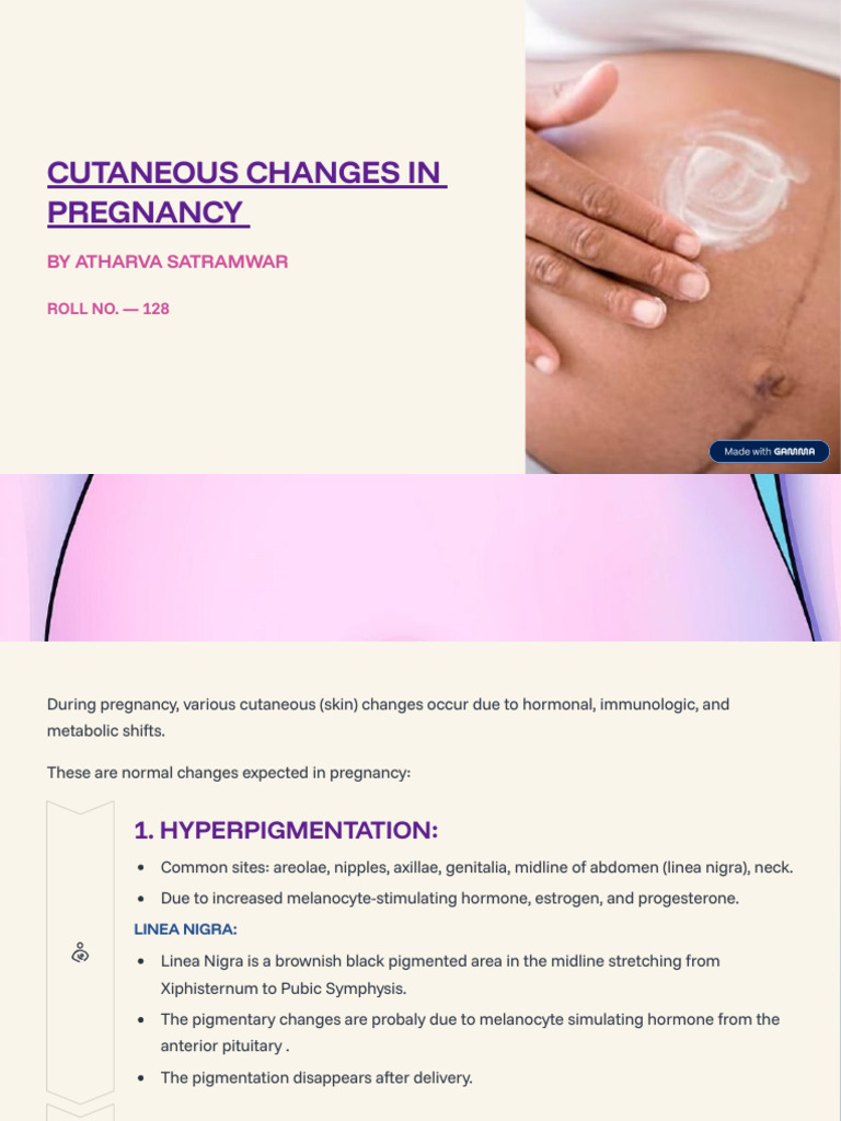 Cutaneous Changes in Pregnancy | PDF | Medical Specialties | Endocrine ...