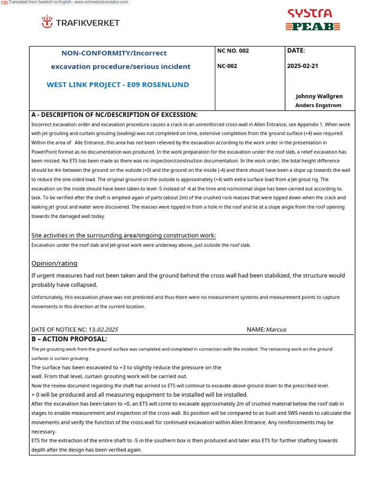 NC Geoteknik - 002 Entrence Allen C-Wall - Sv.en | PDF | Building ...