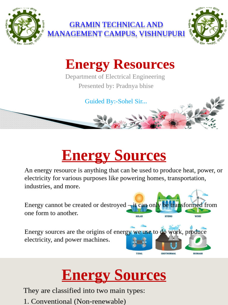 Energy Sources Updated Presentation | PDF | Energy Development ...