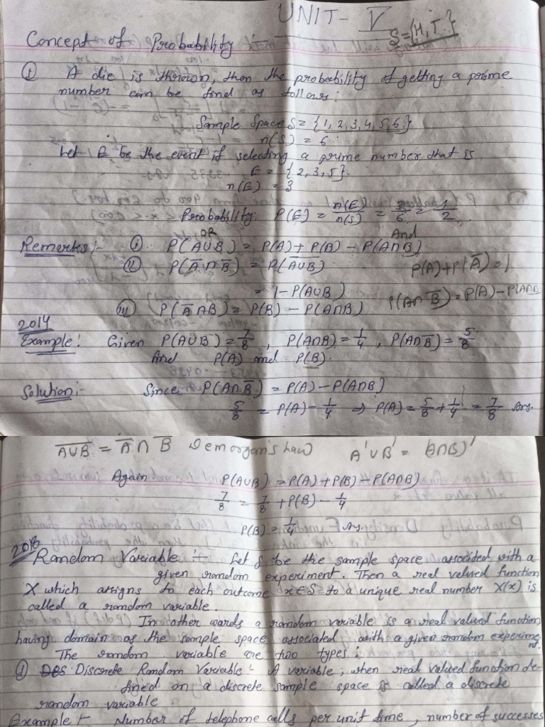 Unit - 5 Probability Density Function, Probability Mass Function | PDF