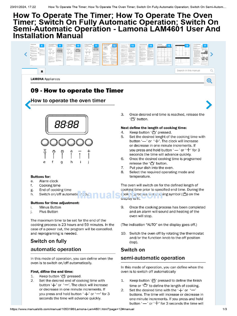 How To Operate The Timer How To Operate The Oven Timer Switch On Fully ...